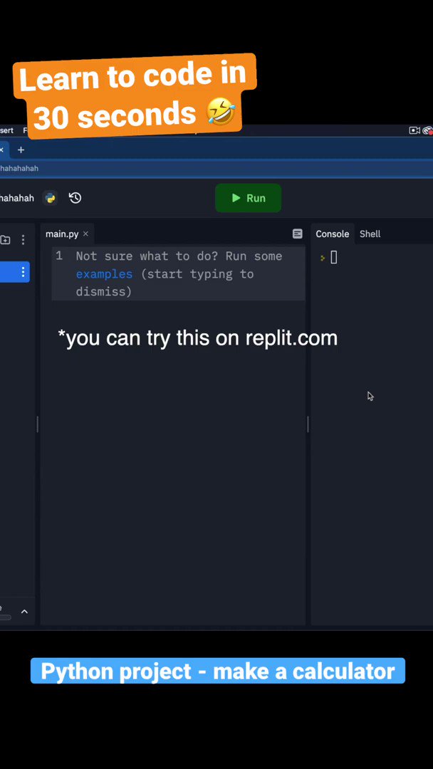 Replit ⠕ On Twitter Learn Python In 30 Seconds A Full Project Based Course Make A