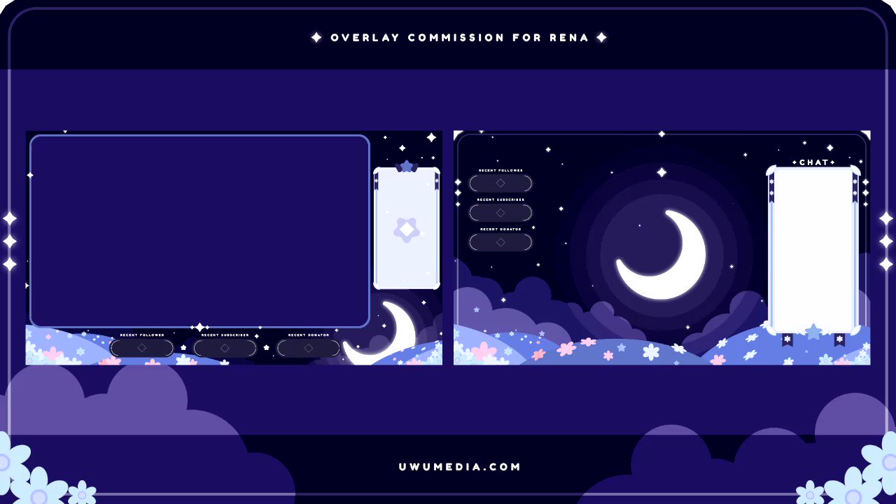 UWU MEDIA | KAWAII GRAPHICS STUDIO on Twitter: "☄️ Animated Twitch Overlay Set 💫 Custom made for ...