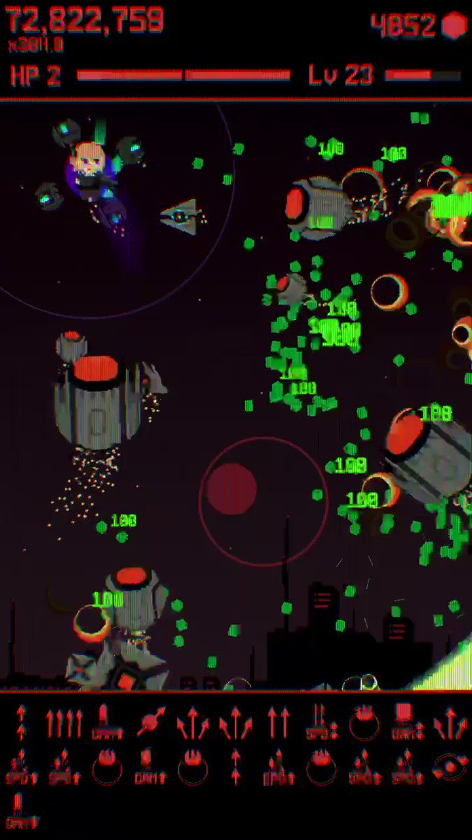 Annulus Games on Twitter: "ワイドショット特化ビルド。 高速で突っ込んでくる敵に弱いため中盤は安定しづらいが、瞬間火力はトップクラスに高い。 #gamedev # ...