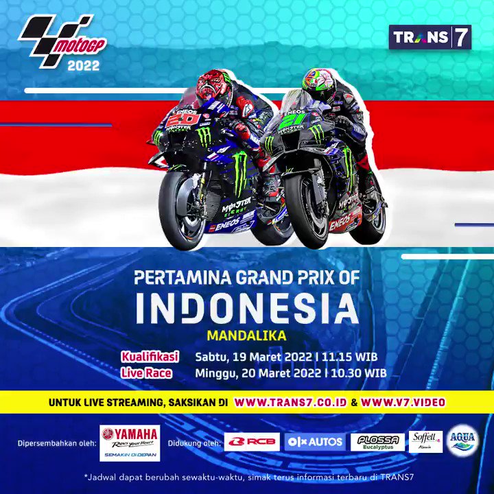 TRANS7 on Twitter: "Siapkan camilan dan minuman kamu buat nonton MotoGP LIVE dari Sirkuit ...