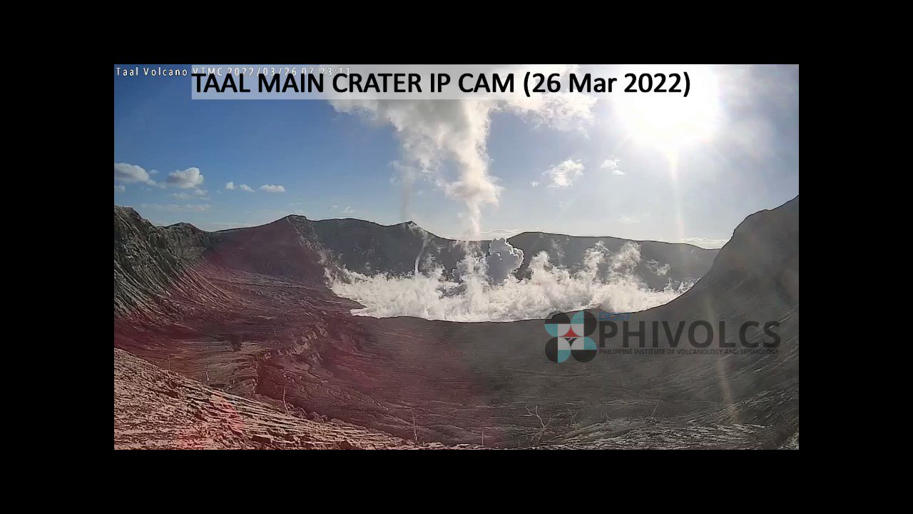 PHIVOLCS-DOST on Twitter: "LOOK: Footage of the phreatomagmatic eruption of Taal Main Crater ...
