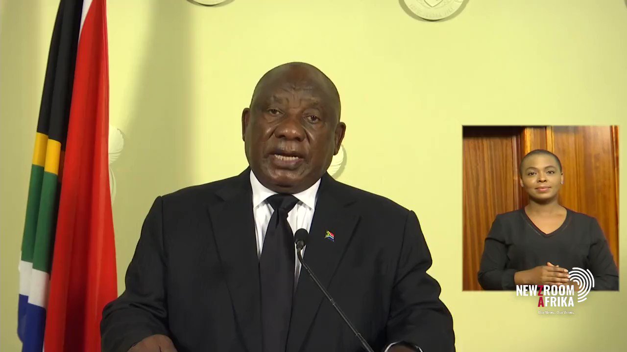 Newzroom Afrika on Twitter: "[ON AIR] President Cyril Ramaphosa is addressing the nation on the ...