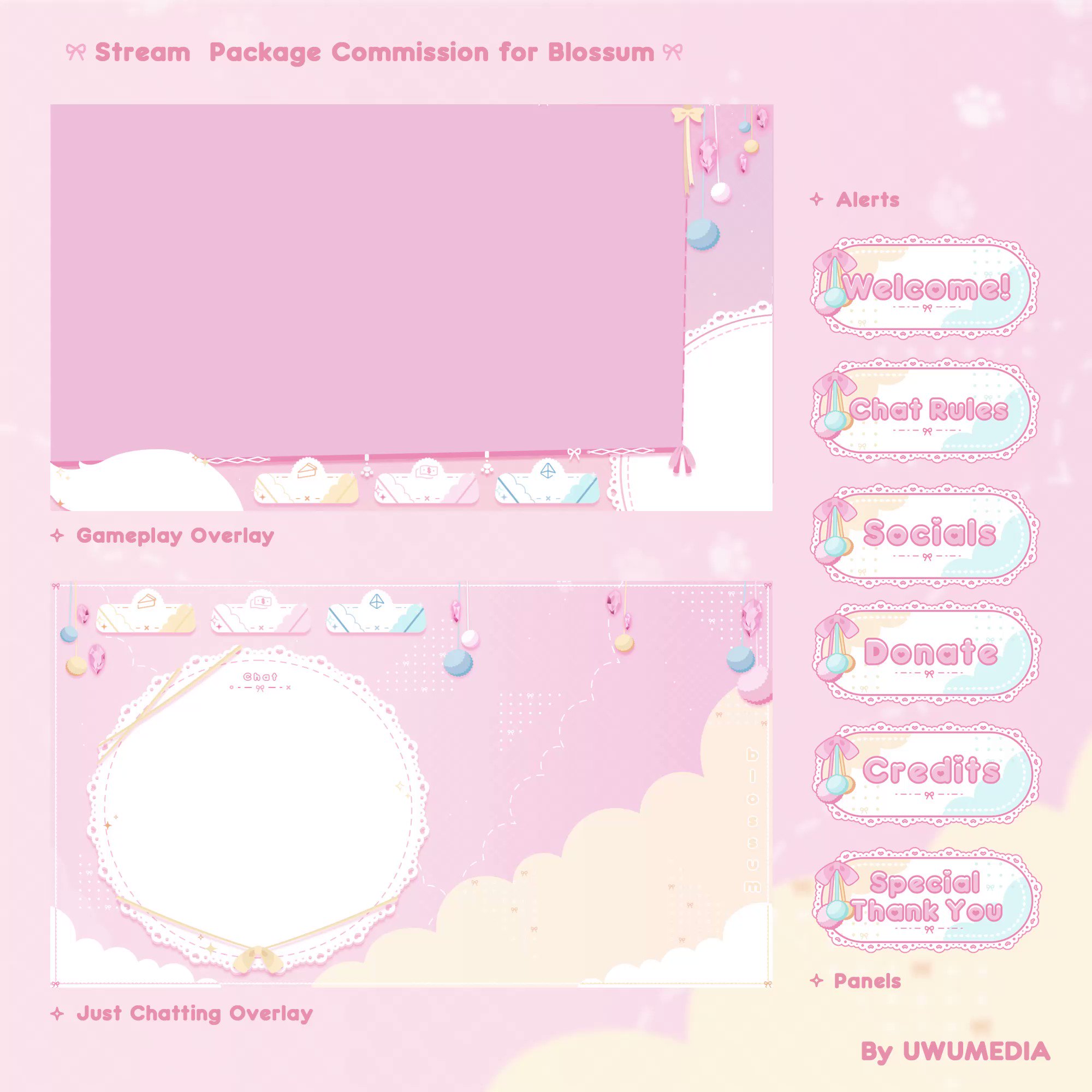 UWU MEDIA | KAWAII GRAPHICS STUDIO on Twitter: " Cute Vtuber Package 💕 Animated Overlays 💕 ...