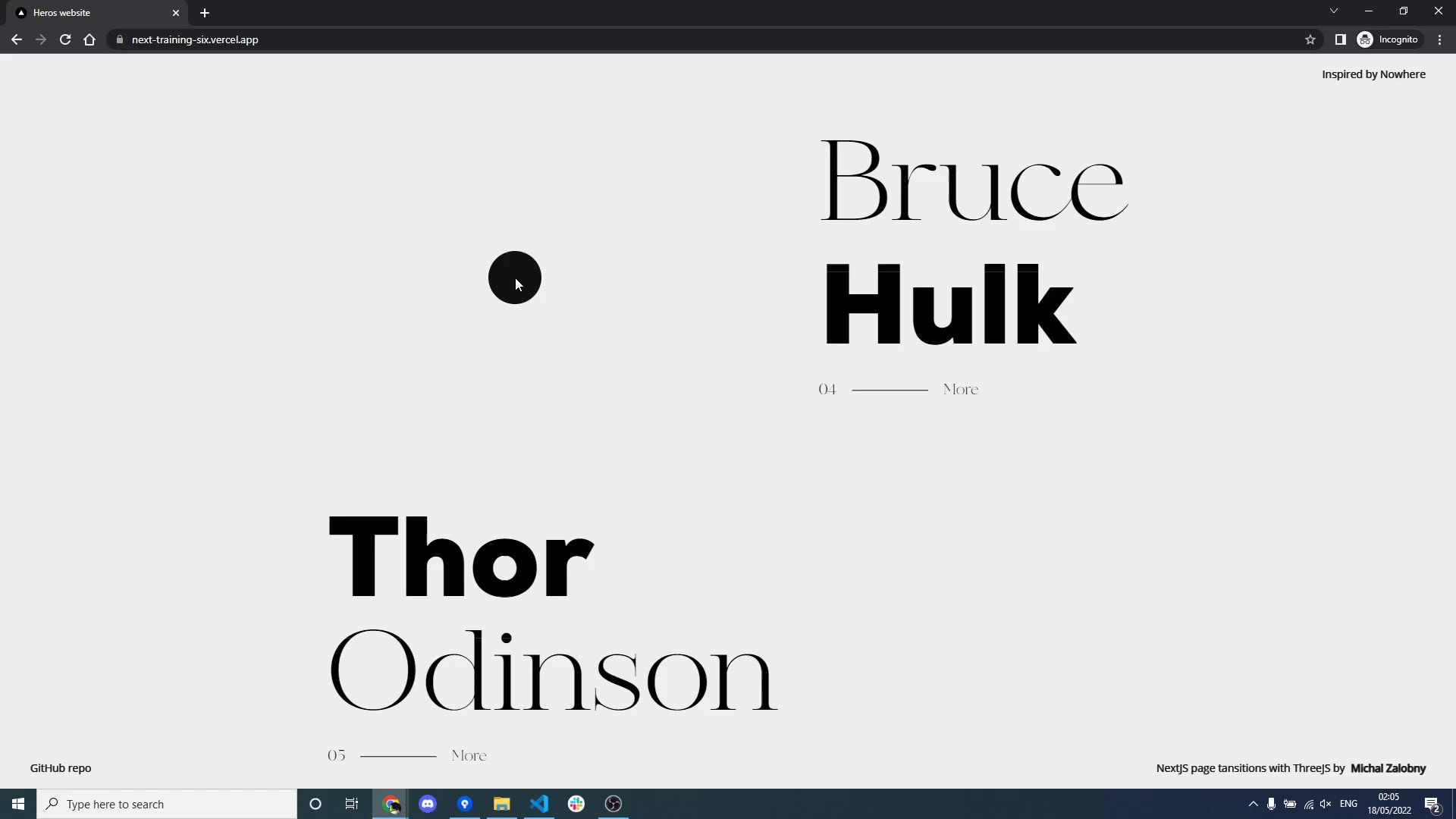 Michal Zalobny on Twitter: "Seamless page transitions in @nextjs using @threejs Most logic is ...