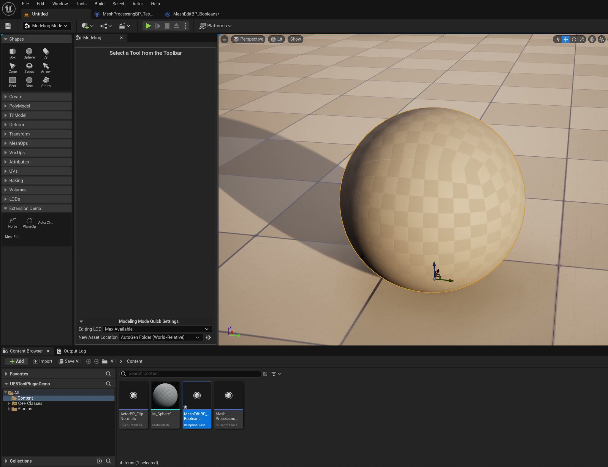 Ryan Schmidt on Twitter: "Figured out how to make a UE5 C++ MeshProcessingTool (in a Modeling ...