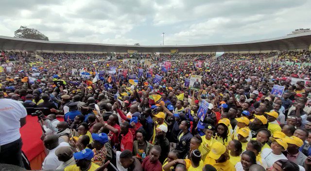 Hot 96 FM Kenya on Twitter: "Azimio leader Raila Odinga arrives at Kinoru Stadium in Meru. https ...