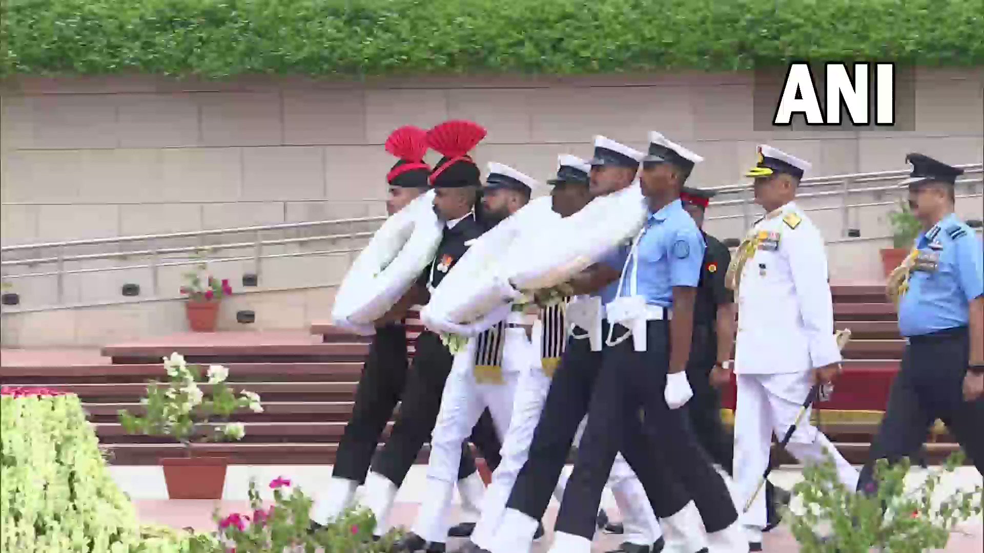 ANI on Twitter: "#WATCH | The three service chiefs - Army chief General Manoj Pande, Navy chief ...