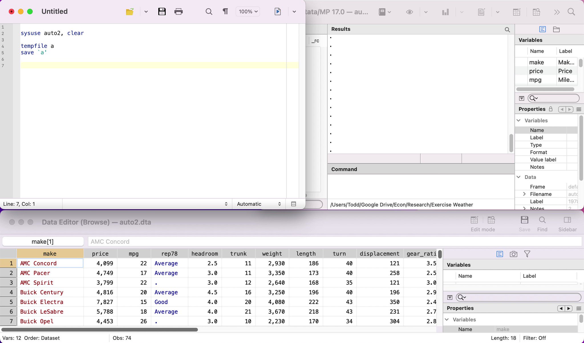 Todd Jones On Twitter Useful Stata Trick How To Make Locals And Tempfiles From The Do File 