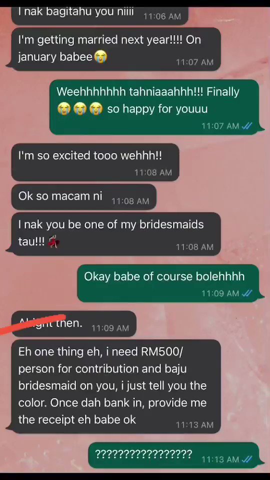 brgsjks on Twitter: "Betul ke kalau wedding, pengantin kena tanggung kos bridesmaids sekali ...