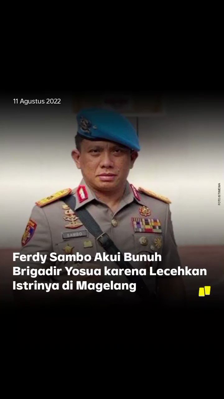 Narasi Newsroom on Twitter: "Ferdy Sambo mengaku sebagai pembunuh Yosua. Keterangan ini ...