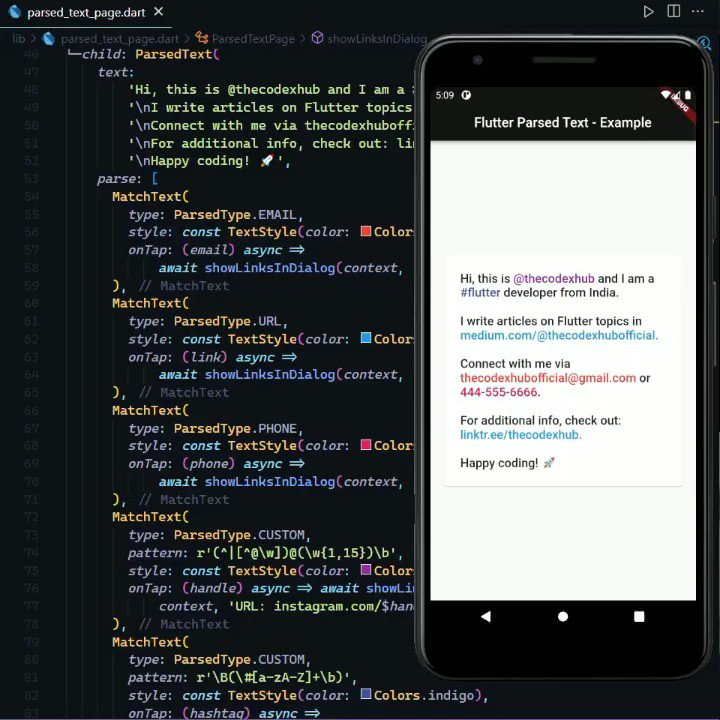 Sandip Pramanik 💙 on Twitter: "📌 Turn texts into inline links easily in your #Flutter apps. # ...