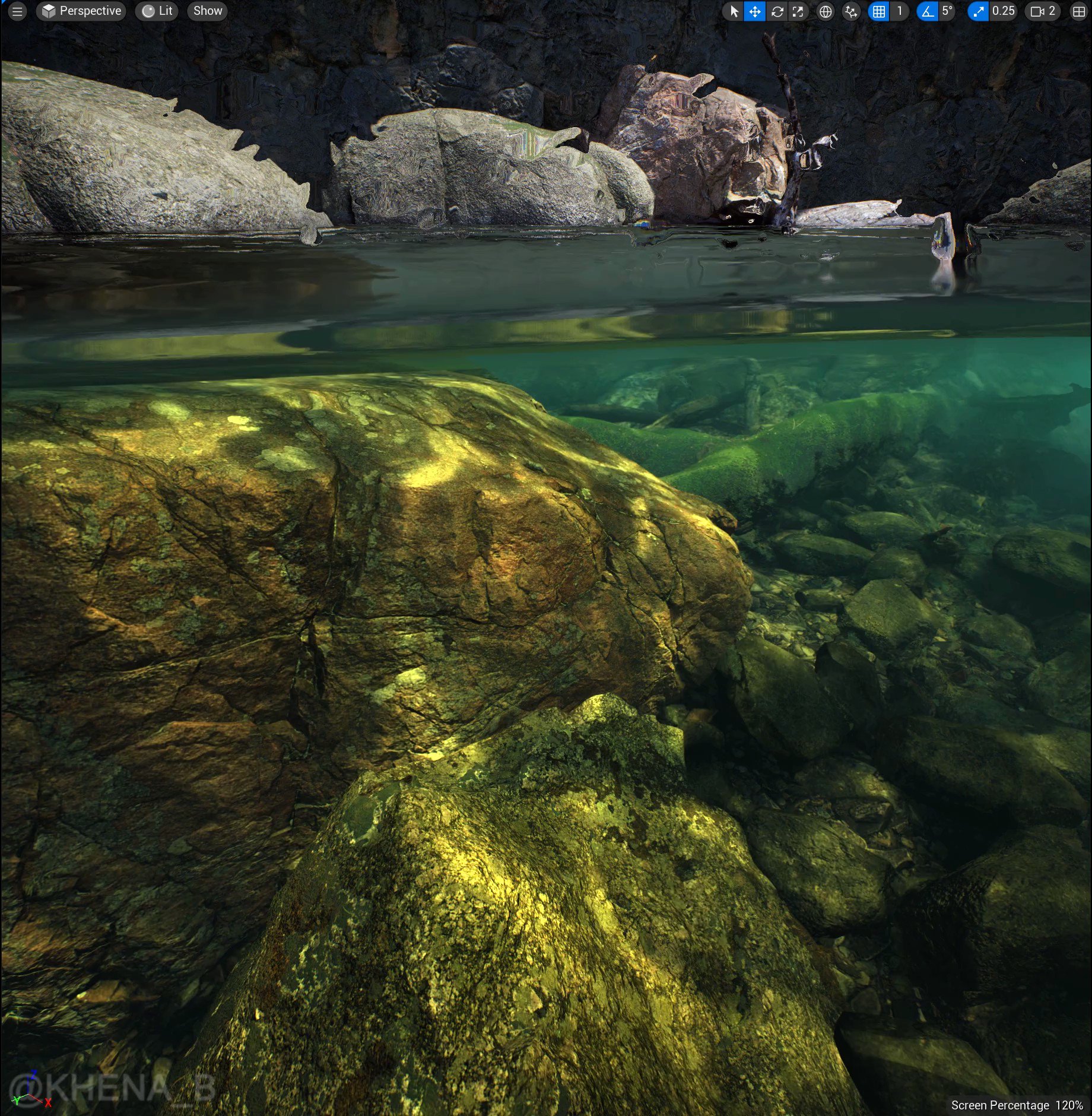 Khena B on Twitter: "Improved caustics, water shader WIP #UnrealEngine #VFX https://t.co ...