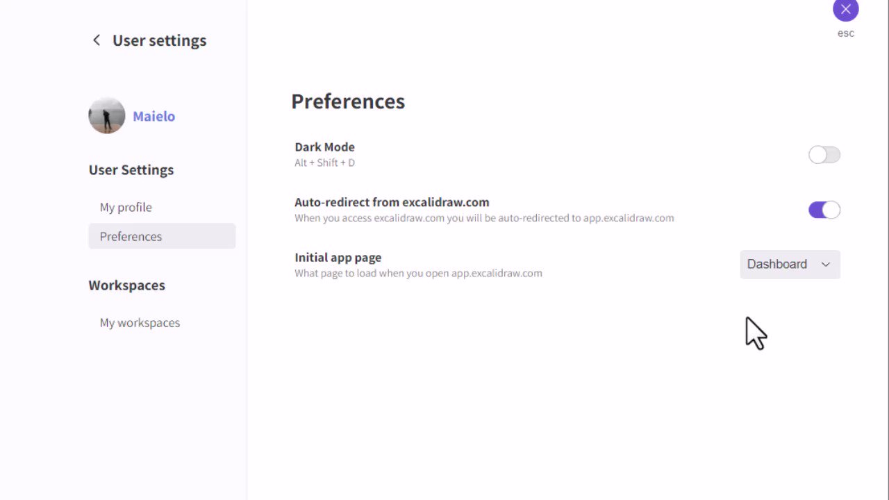 Excalidraw on Twitter: "In Excalidraw+ you can now choose what page you will land to on initial ...