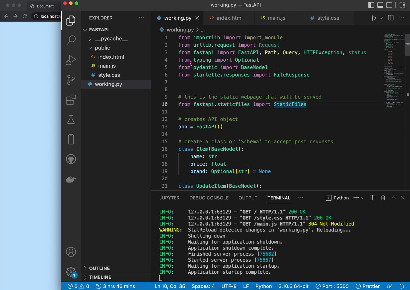 Jacob Good On Twitter I Made A Python Fastapi And Wanted To Add Some Js Just To See How It