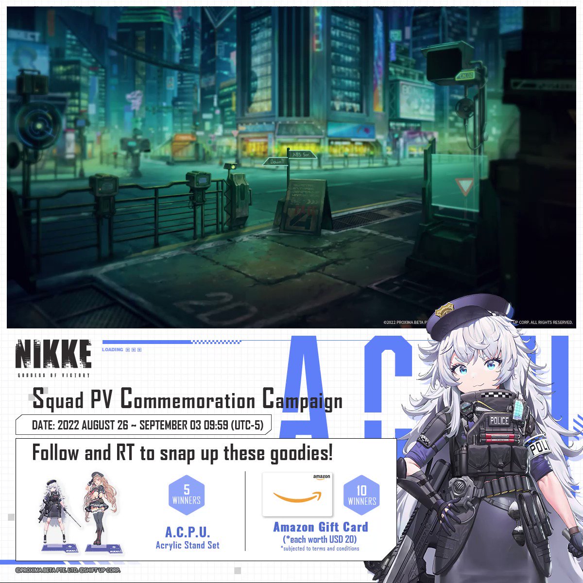 GODDESS OF VICTORY: NIKKE | OFFICIAL LAUNCH on Twitter: "【A.C.P.U. Squad PV Commemoration】 We're ...