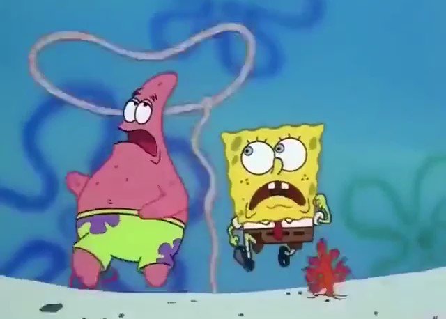 Spongebob And Patrick Running Away