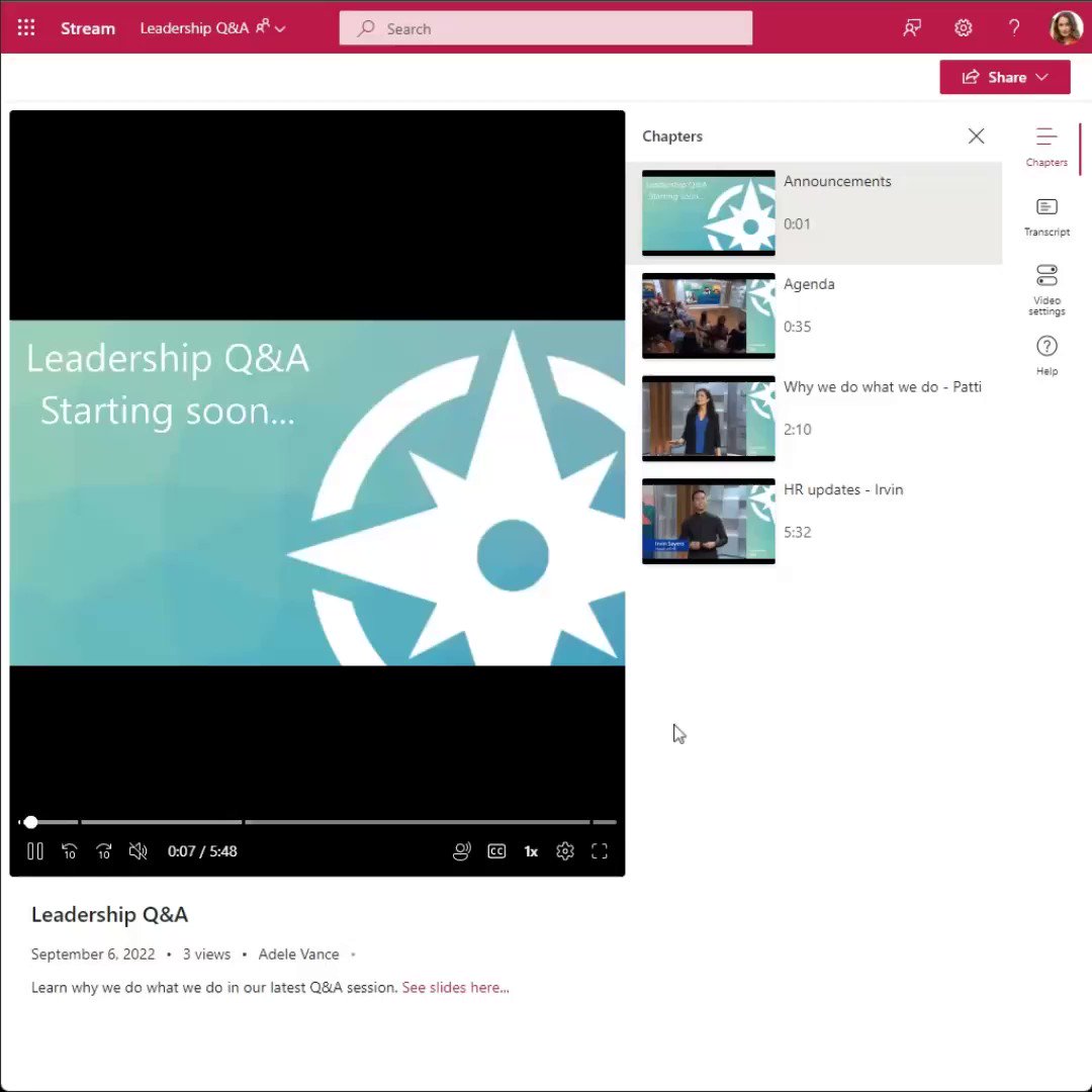 marc on Twitter: " The new @MicrosoftStream web app page to play videos in @SharePoint ...