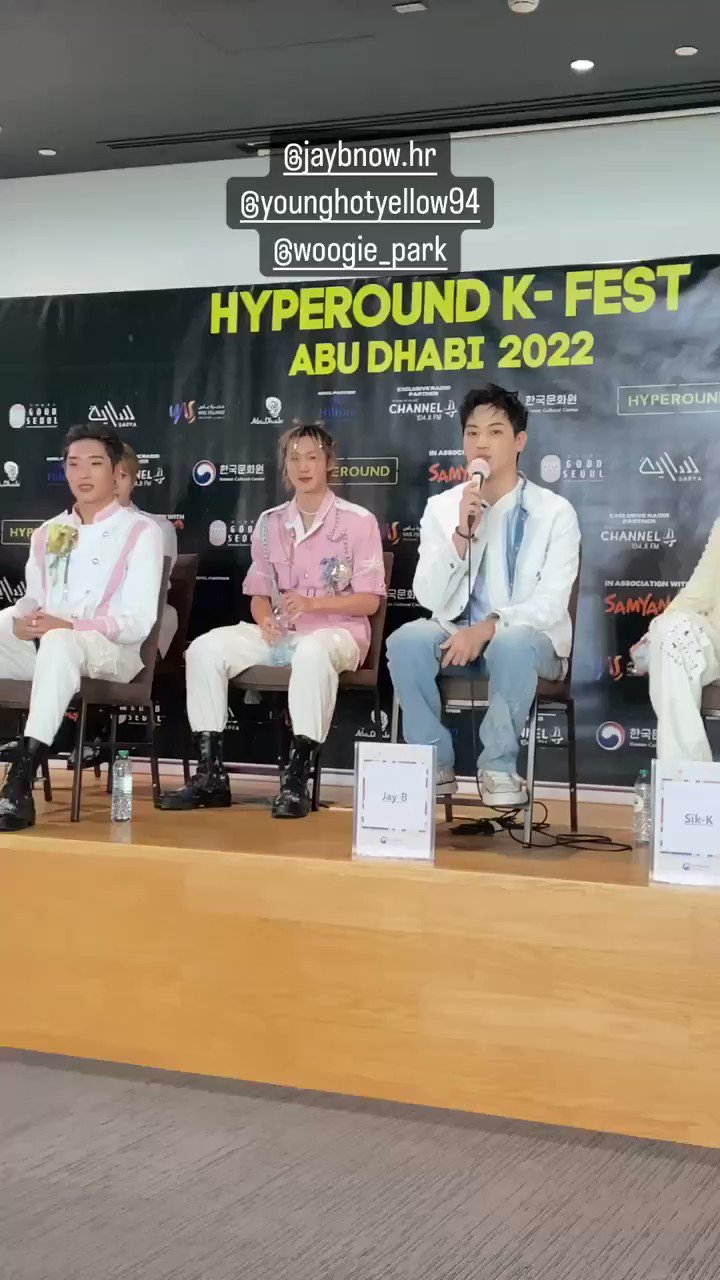 JAY B | Jaebeom¨ on Twitter: "220910 Hyperound K-fest Abu Dhabi 2022 Press conference JAY B's ...
