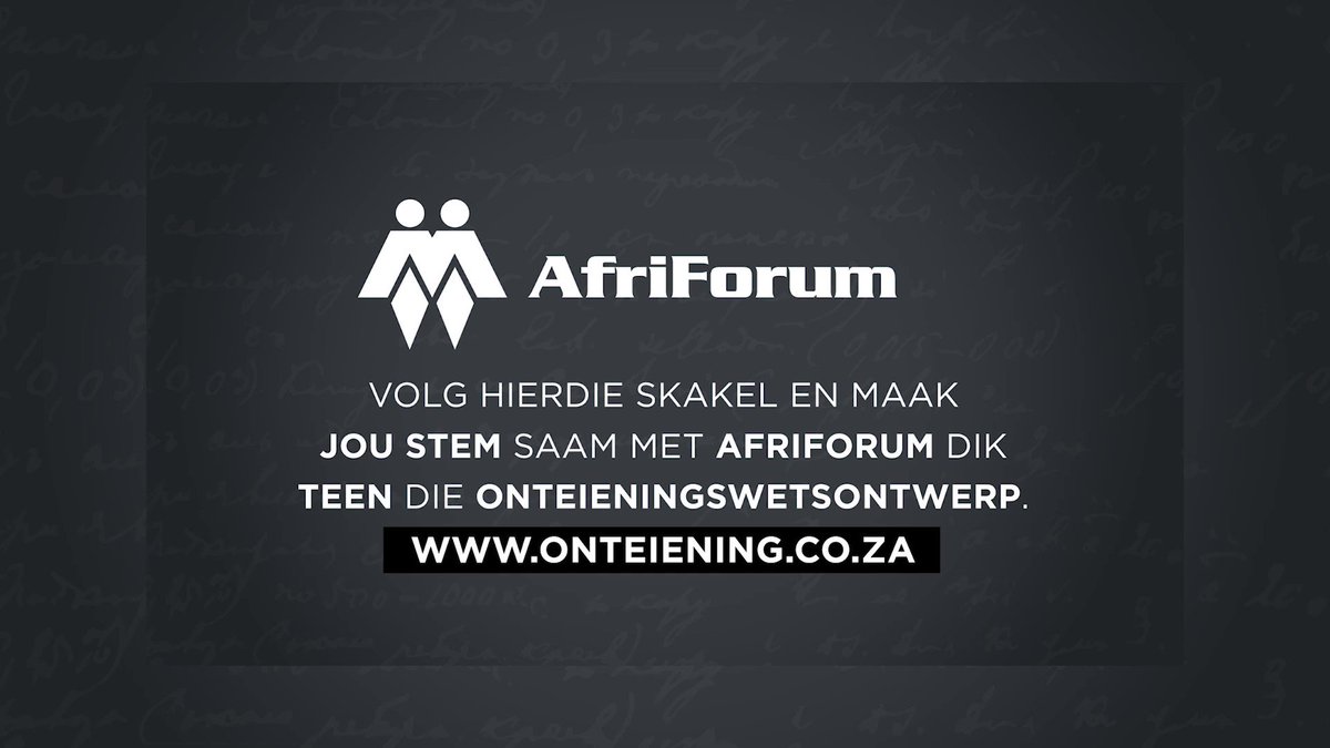 AfriForum on Twitter: "𝗢𝗻𝘁𝗲𝗶𝗲𝗻𝗶𝗻𝗴𝘀𝘄𝗲𝘁𝘀𝗼𝗻𝘁𝘄𝗲𝗿𝗽 Op 14 September 2022 gaan die portefeuljekomitee ...