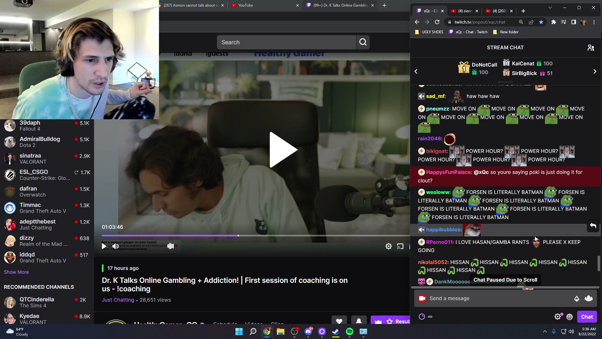 Dexerto on Twitter: "xQc claims that Pokimane and other streamers are "clout chasing" through ...