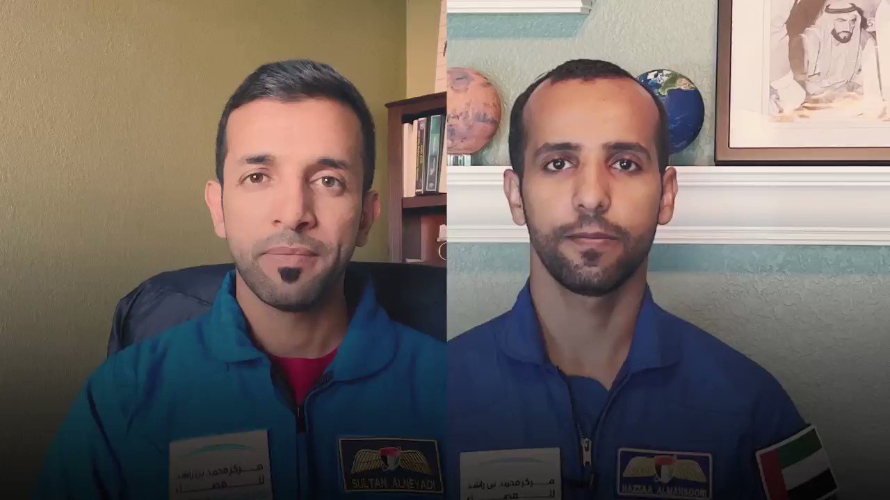 Mbr Space Centre On Twitter ماذا قال رائدا الفضاء سلطان النيادي وهزاع