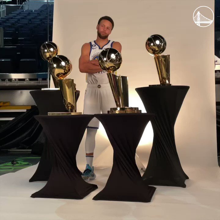 Guru on Twitter: "Steph Curry with his 4 NBA Championship trophies 🔥 (via @warriors) https://t ...