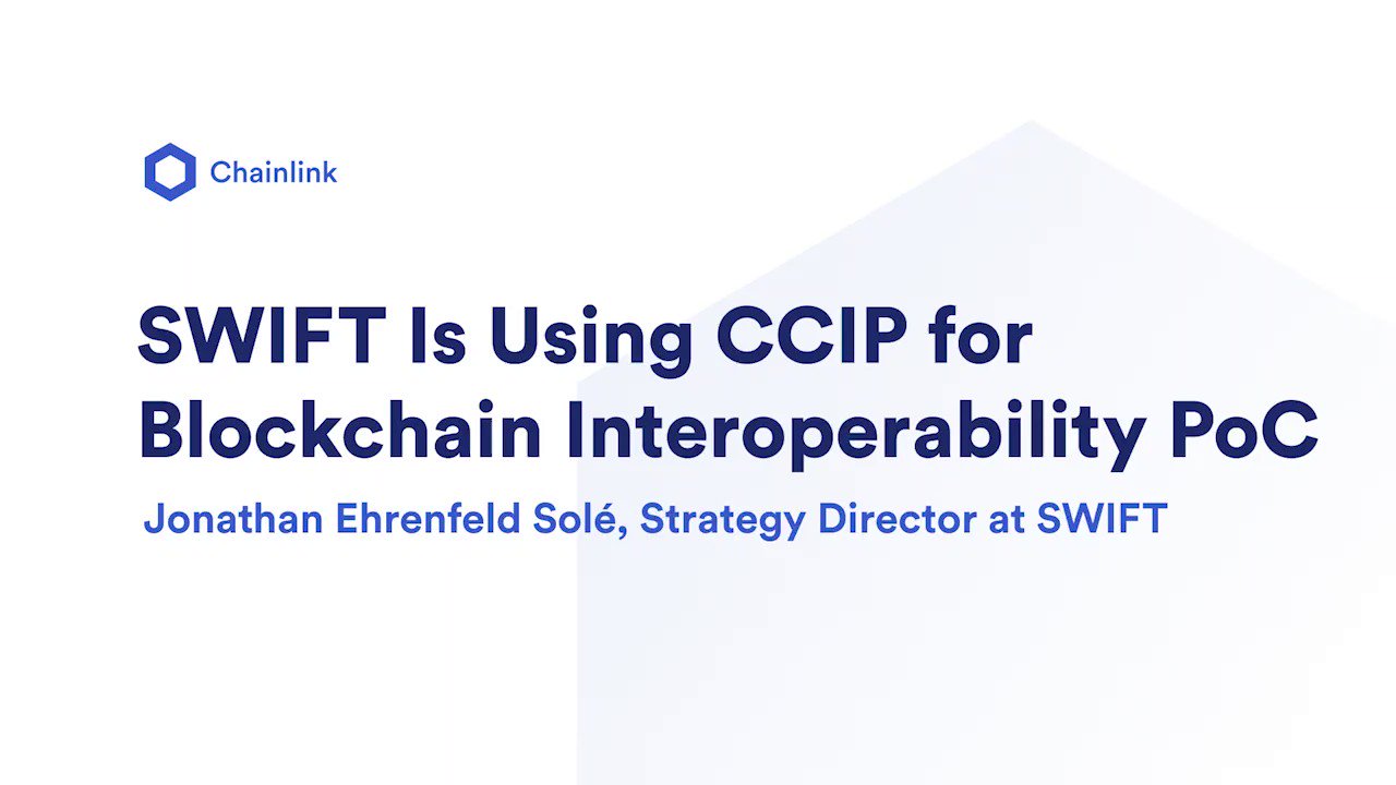 Chainlink on Twitter: "SWIFT is using the Cross-Chain Interoperability Protocol (CCIP) in an ...