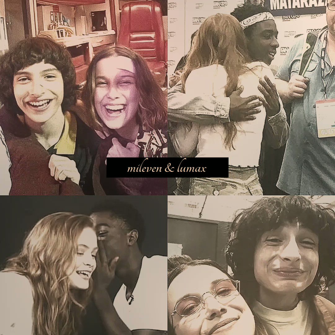 🌙 on Twitter: "Lumax Mileven milelumax edits stranger things lucas max el mike ship cardigan you ...