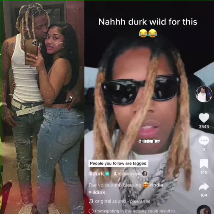 Hip Hop Ties On Twitter Lil Durk Missing His Ex Fiancé India Royale👀💔 He Tagged Her In This