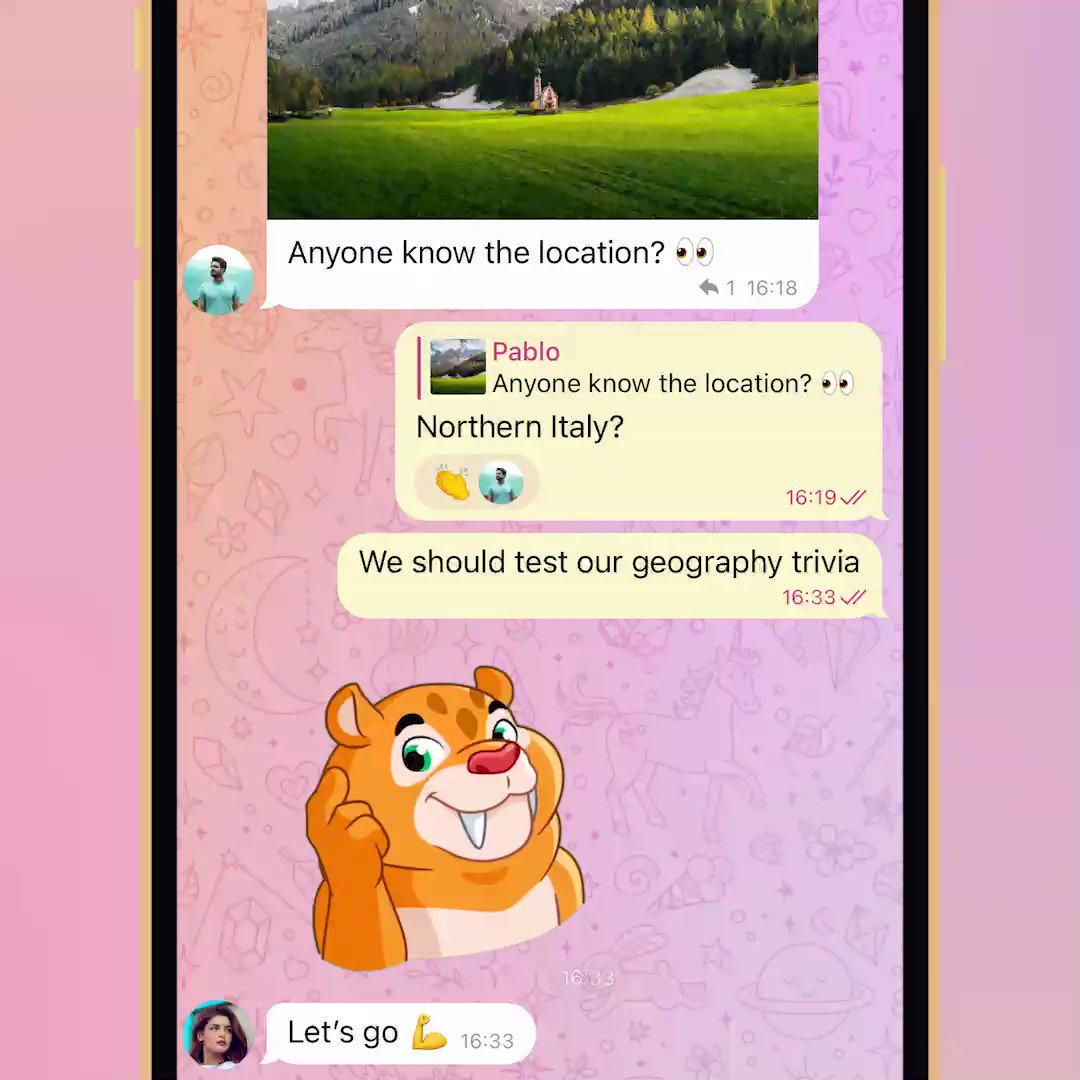 Telegram Messenger On Twitter You Can Tap A Sticker In Any Chat To
