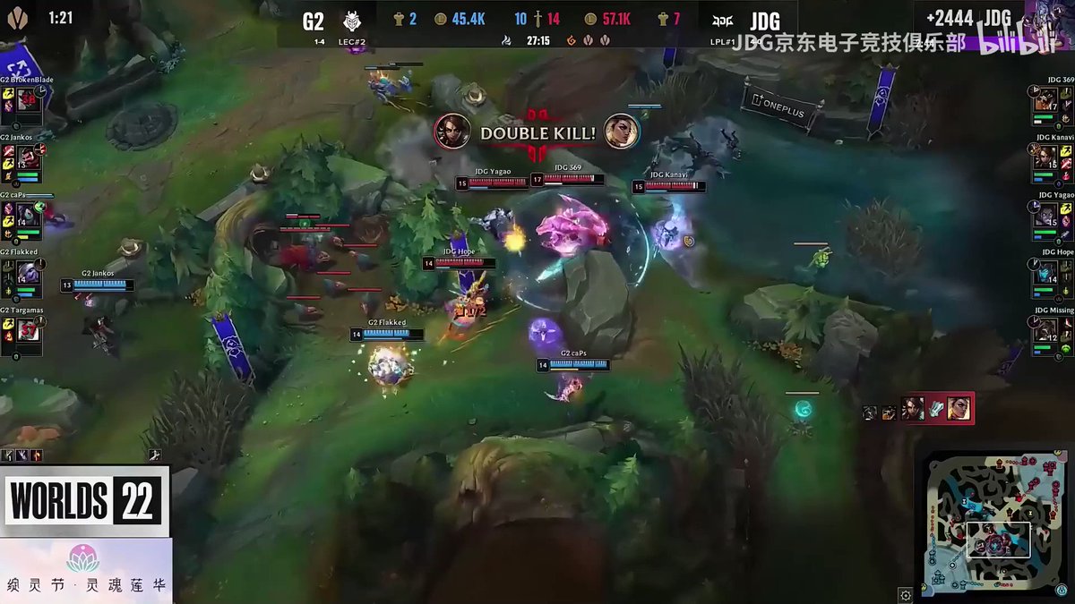 LPL Fanclub #Worlds2022 on Twitter: "At the end of G2 vs JDG, Jankos and 369 reached a 1v1 ...