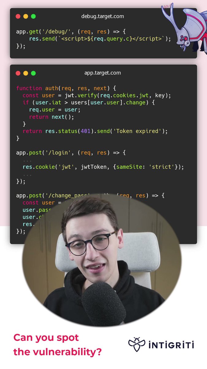INTIGRITI on Twitter: "Were you able to spot the vulnerability in yesterday's code snippet? 🕵️‍♂ ...