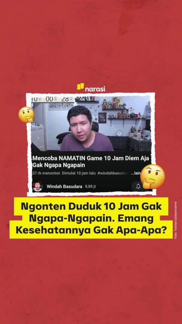 Narasi Newsroom on Twitter: "Hayooo, siapa nih yang suka duduk terlalu lama dan kurang aktivitas ...