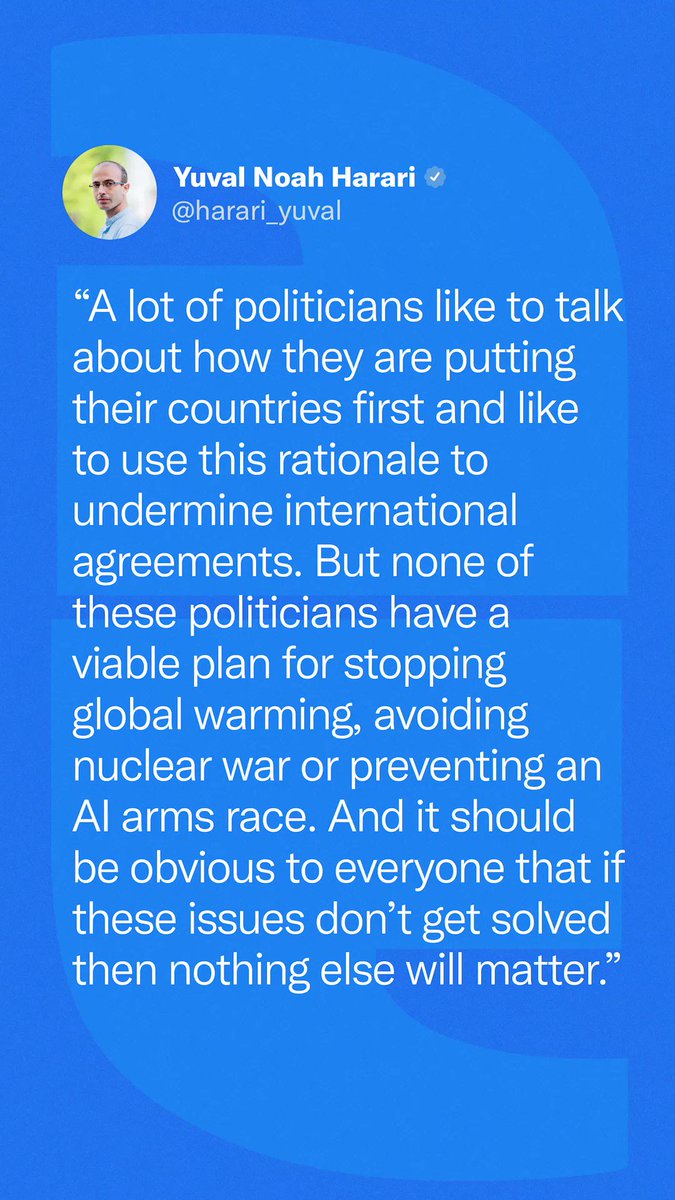 Yuval Noah Harari on Twitter: "Whether it's global warming, nuclear war ...