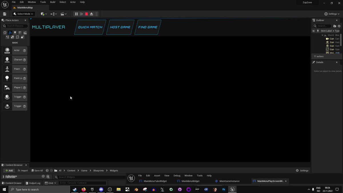 Using @RyanLaley`s Fireteam tutorial for animated multiplayer menu #UnrealEngine #UE5 #Gamedev # ...