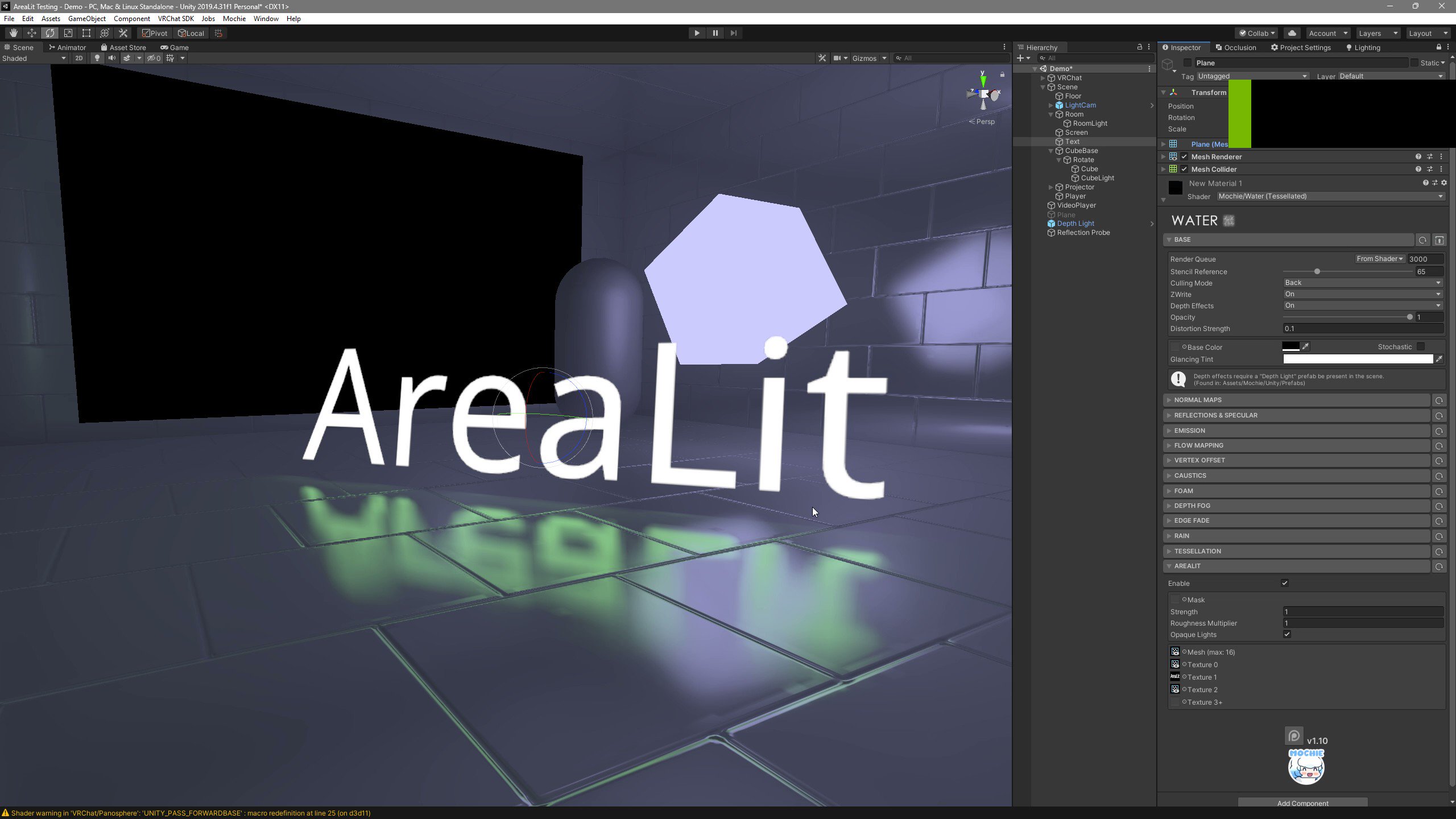 Mochie on Twitter: "This month's update includes support for AreaLit in my water shader ...
