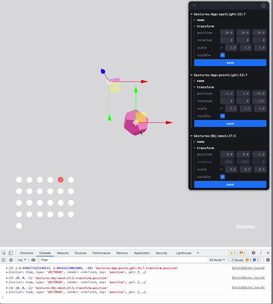 Nikhil Saraf on Twitter: "A fun part of the #r3f editor is that you can have properties that are ...