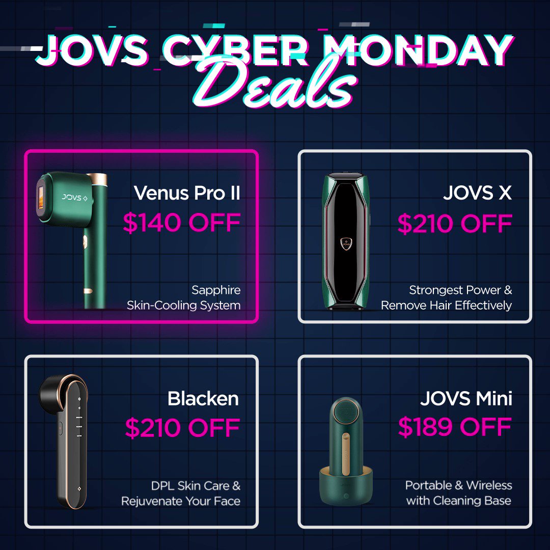 JOVS on Twitter: "⏰2 Days to go for JOVS Cyber Monday Deals!! 🤩 💥 UP to $210 OFF!! 💥't miss out ...