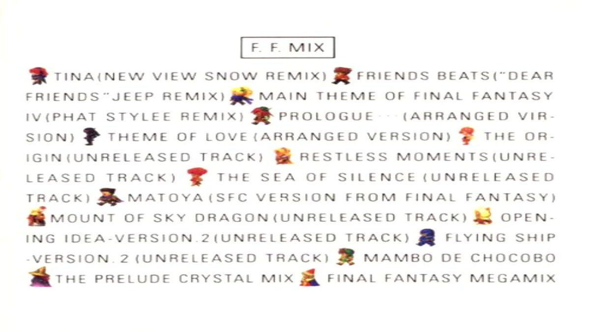 Daily Final Fantasy Music on Twitter: "Square Enix Music - F. F. MIX - Final Fantasy Megamix ...