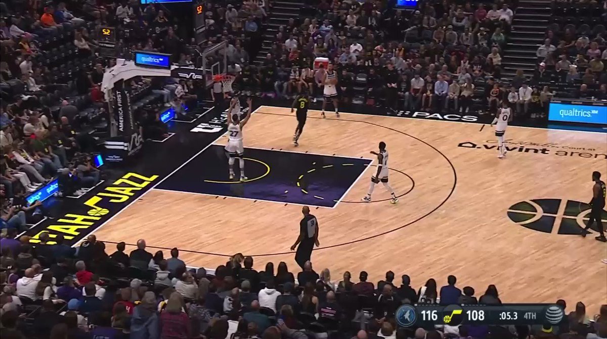 Timberwolves Clips on Twitter: "Rudy Gobert takes the last-second shot, Jazz fans + Malik ...