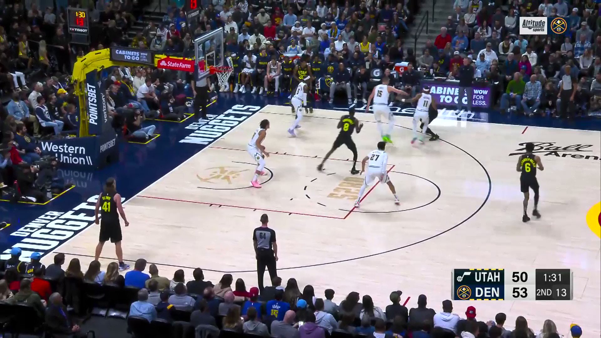 NBA on Twitter: "SHEESH! Aaron Gordon 🔨 UTA 52 | DEN 61, Halftime on the NBA App 📲 https://t.co ...