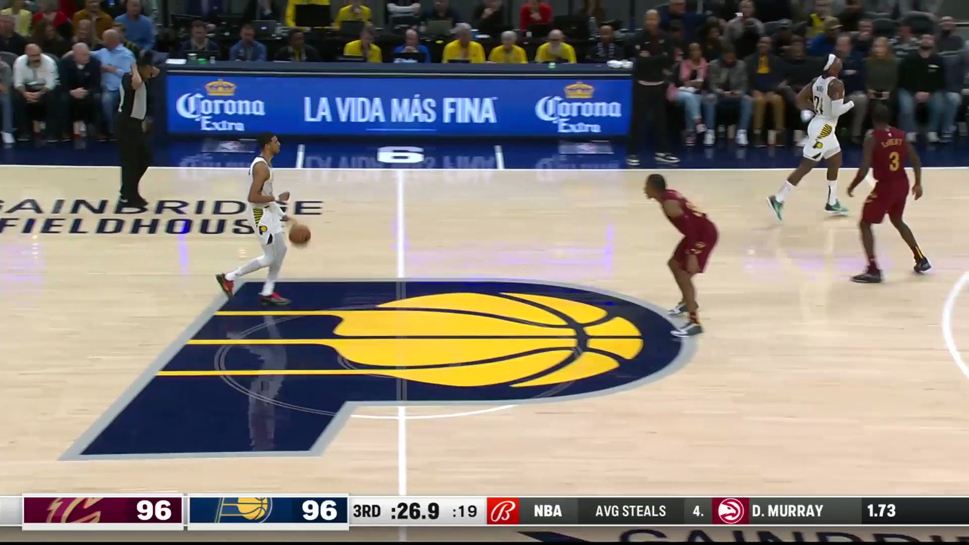 NBA on Twitter: "4-4 from deep in the 3Q for Hali 🔥 @Pacers 99 @cavs 96 Watch the 4Q on ...