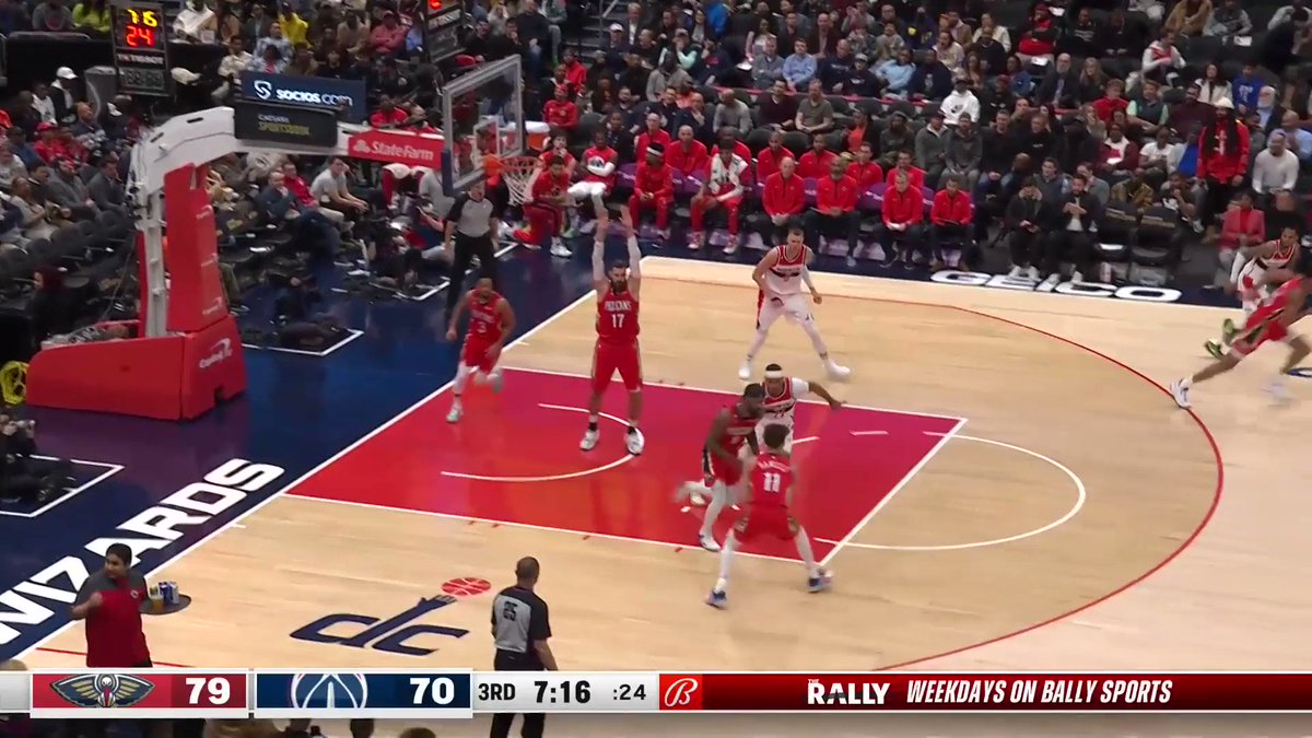 NBA on Twitter: "Trey Murphy III connects on the long range lob ‼️ Pelicans lead the Wizards in ...