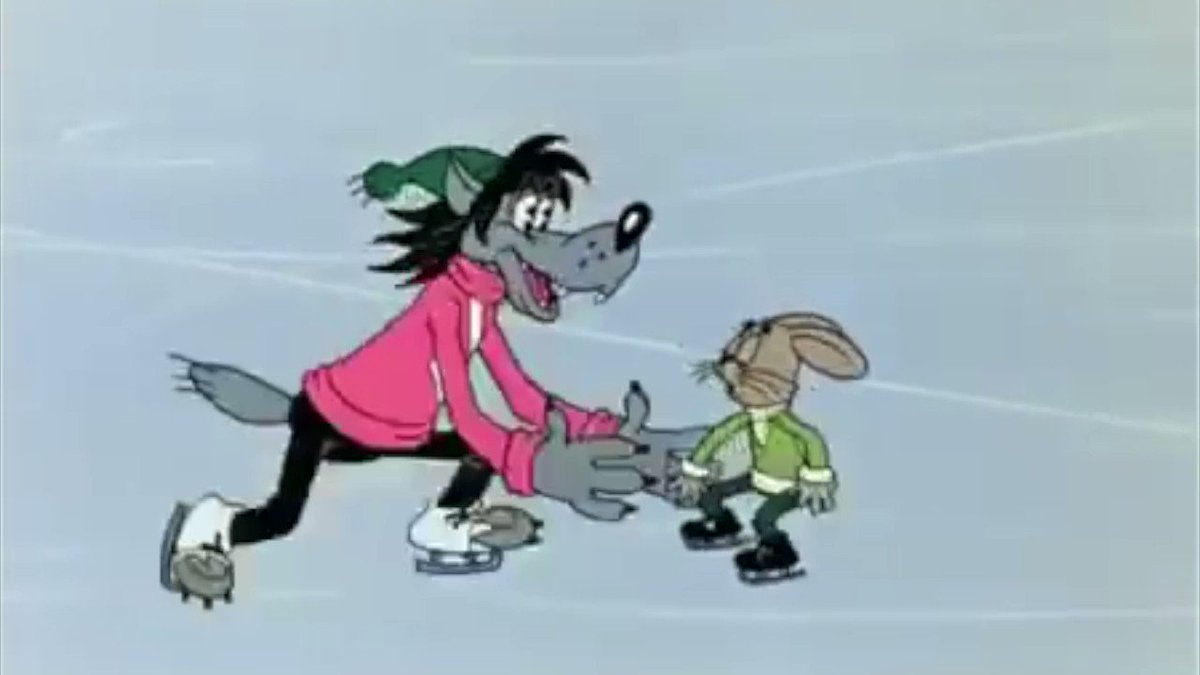 🎄 Soviet Postcards 🕊 on Twitter: "Wolf and Hare figure skating. Nu, Pogodi (Just You Wait) №8 ...