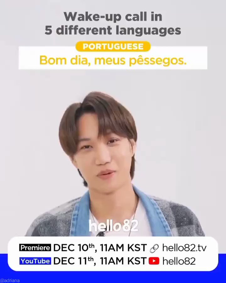 acervo exo 📁 on Twitter: "jongin kai falando dizendo bom dia meus pêssegos acordem em português ...