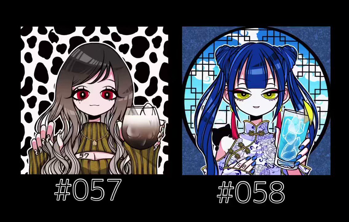 シラタニ🥂本日22時List🤎💙 on Twitter: "\一緒にKP(乾杯)しよう🍻／ お酒×女の子NFT【KP GIRLS】 #057 カルーアミルク☕️🥛 #058 チャイナブルー🫖💙 ...