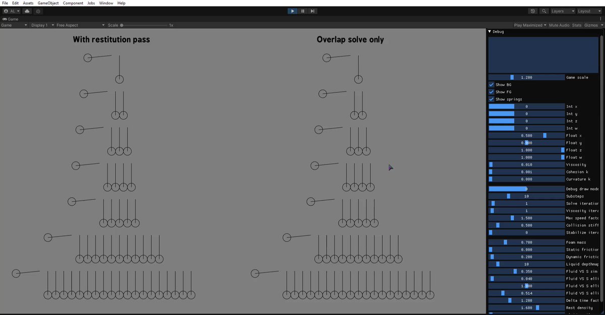 Mytino (Asbjørn Lystrup) on Twitter: "Simulating Newton's cradle with the restitution method of ...