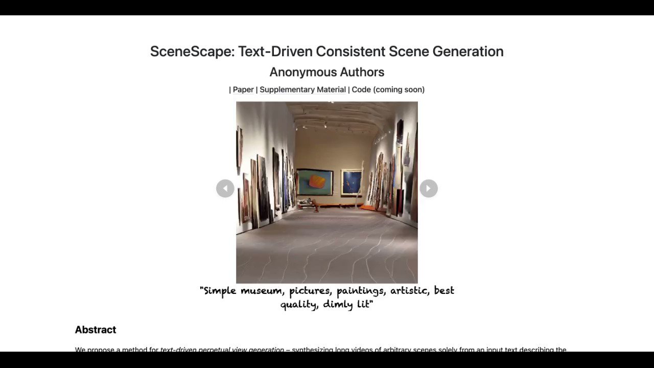 AK on Twitter: "SceneScape: Text-Driven Consistent Scene Generation abs: https://t.co/QO0jVxzcoQ ...