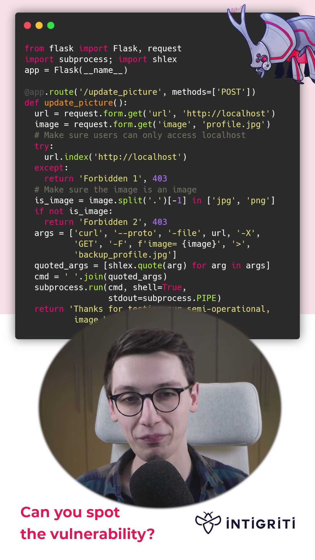 INTIGRITI on Twitter: "Were you able to spot the vulnerability in yesterday's code snippet? 🕵️‍♂ ...