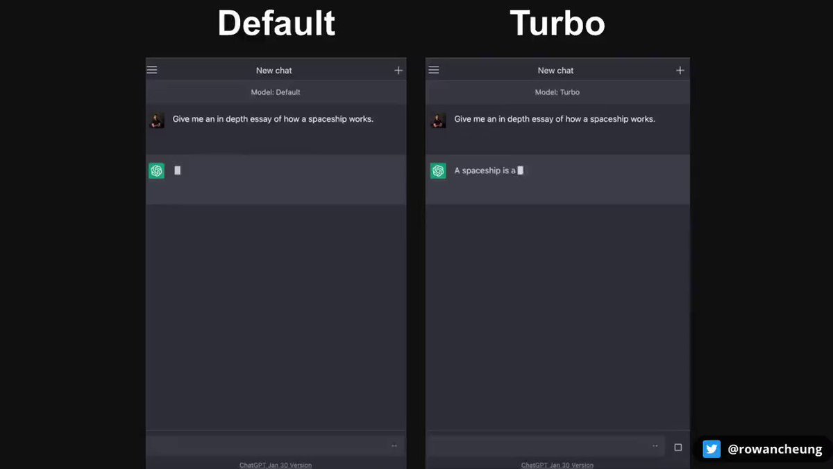 DataChazGPT 🤯 (not a bot) on Twitter: "#ChatGPTPlus is 40% faster! 🔥 Here's a side-by-side ...